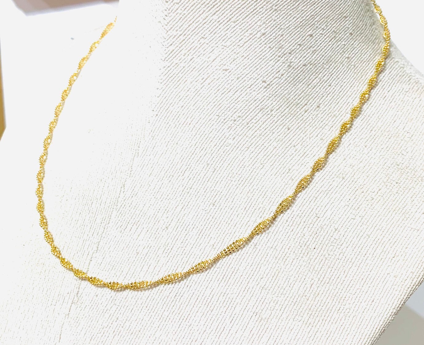 Superb 9ct gold 19 inch fancy chain / necklace - fully hallmarked