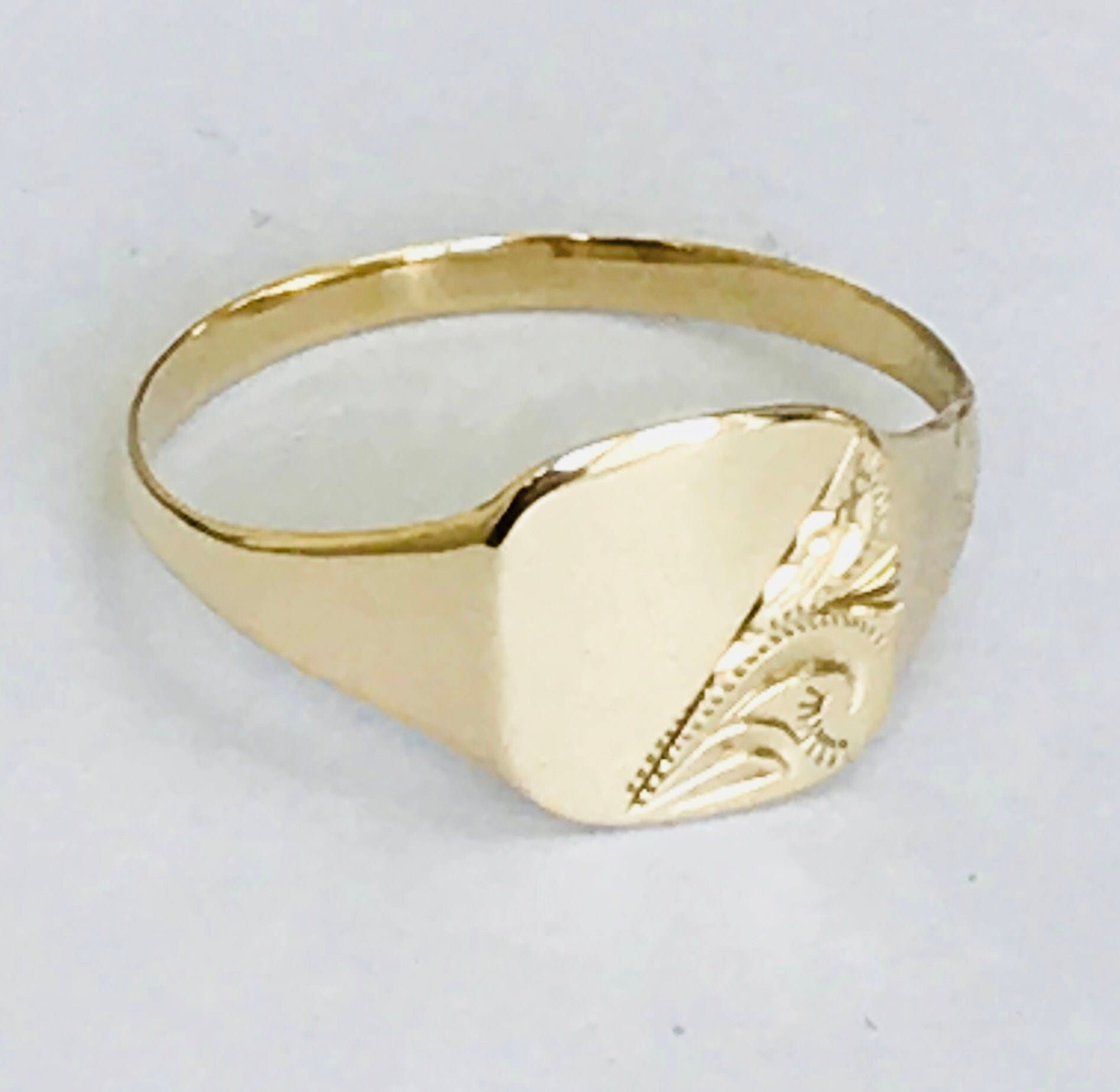 Large size vintage 9ct yellow gold Men's signet ring - fully hallmarked ...