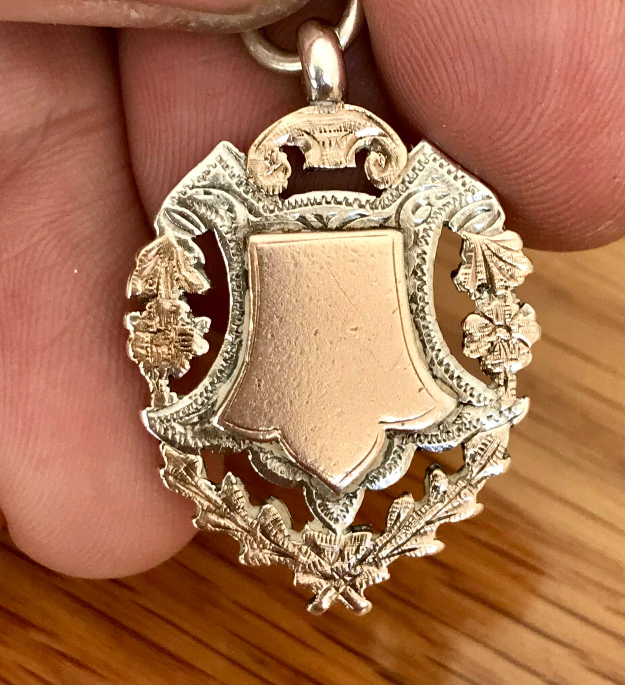 Stunning double sided antique sterling silver & rose gold Albert chain ...