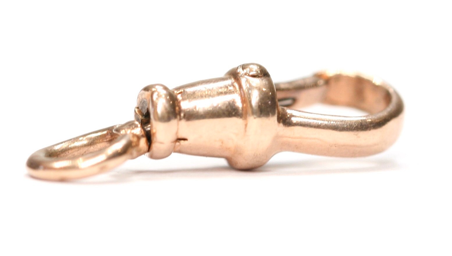 9ct rose gold Albert chain swivel dog clip / pendant - 20mm