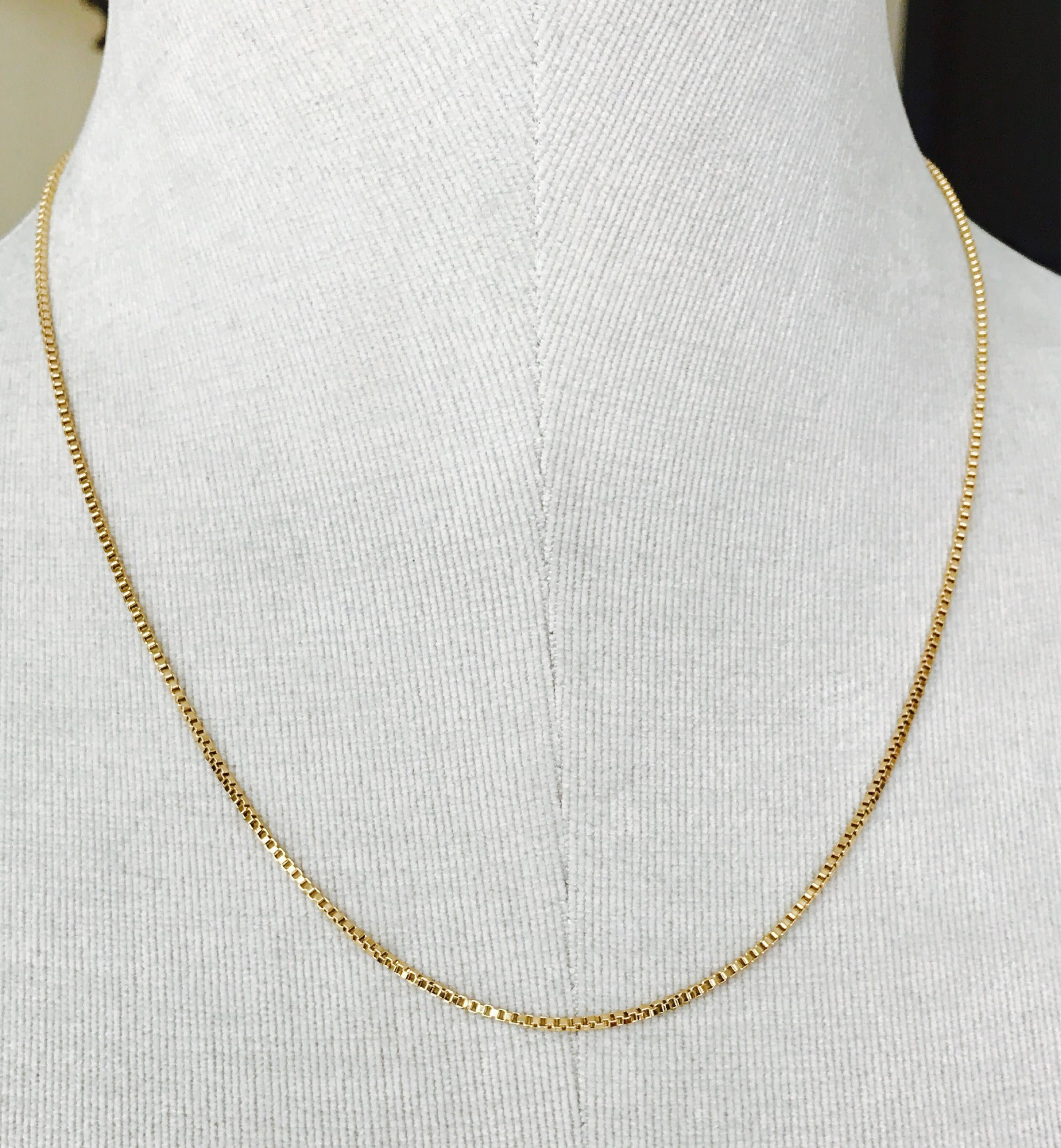 Superb quality vintage 9ct gold 20 inch box chain - Hallmarked