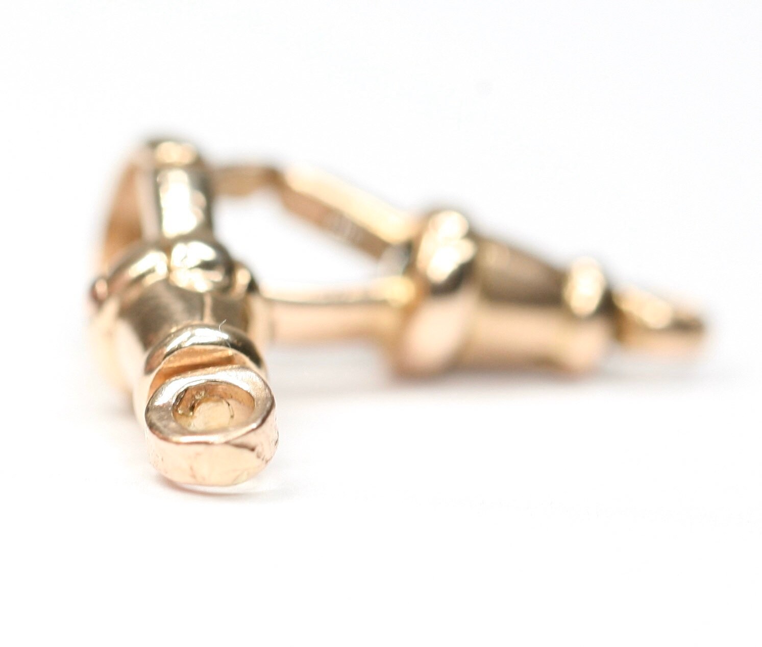 Superb matching pair of antique 9ct rose gold Albert chain Dog Clips - 17mm