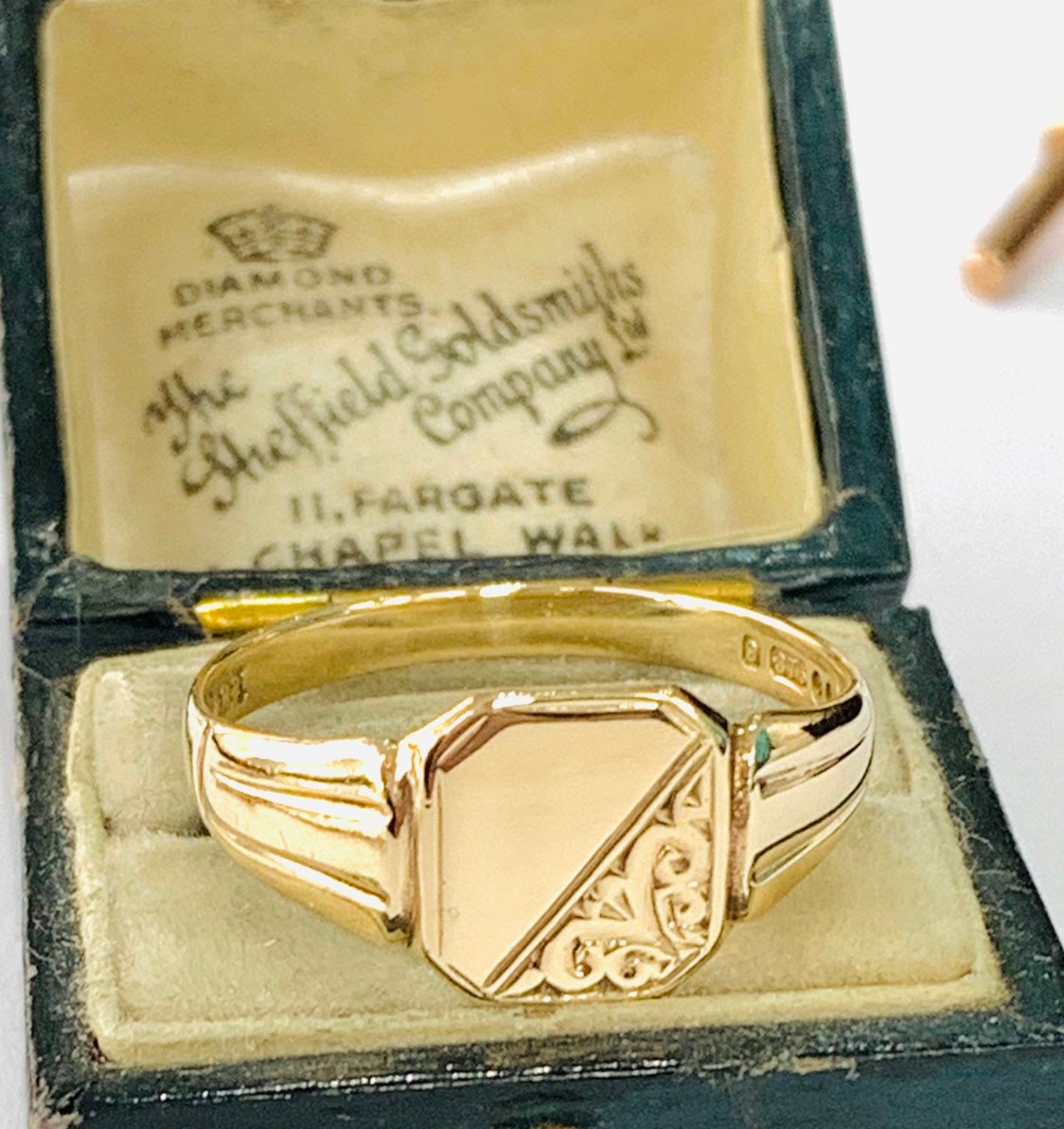 Stunning vintage 9ct gold Men's signet ring - London 1970 - size Z - 12 1/2