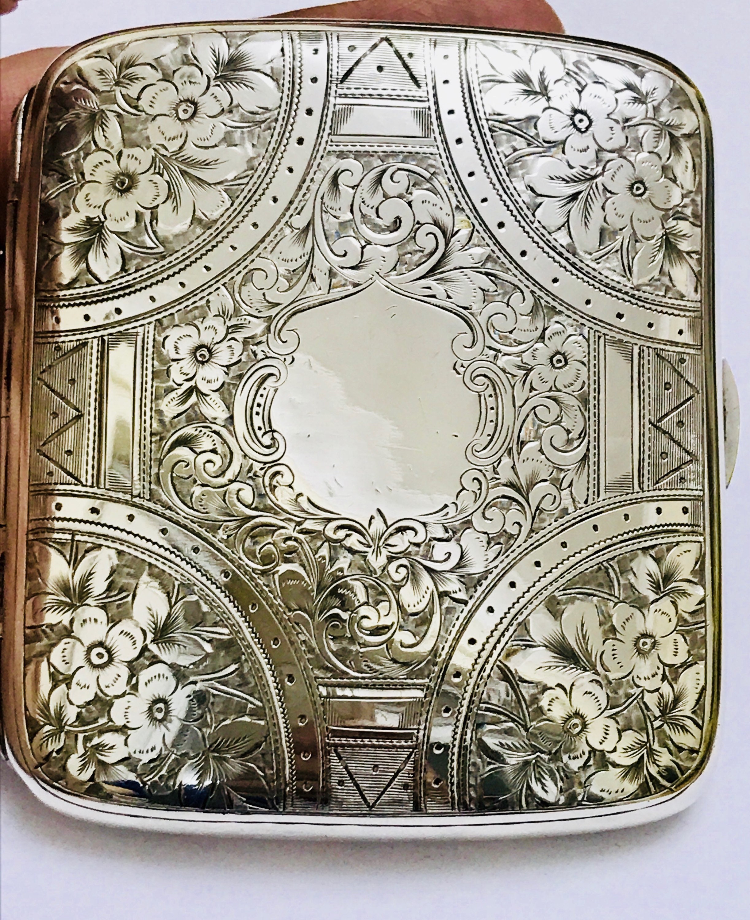 Stunning antique Victorian sterling silver cigarette case - hallmarked ...