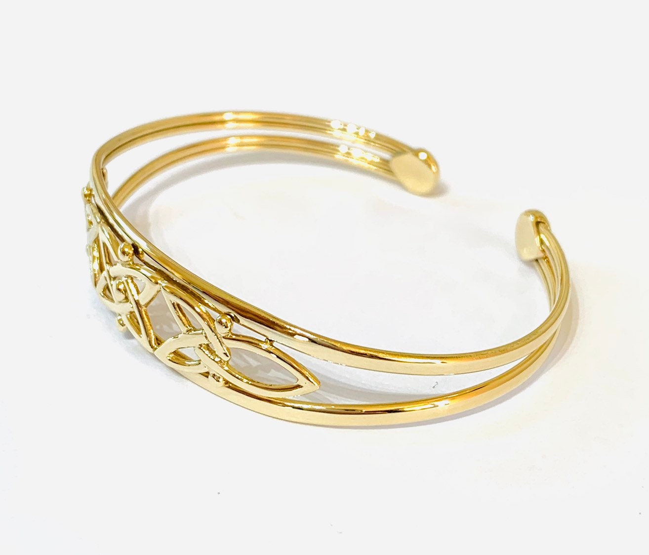 Stunning vintage 9ct yellow gold 6 1/2 inch Art Noveau style bangle ...