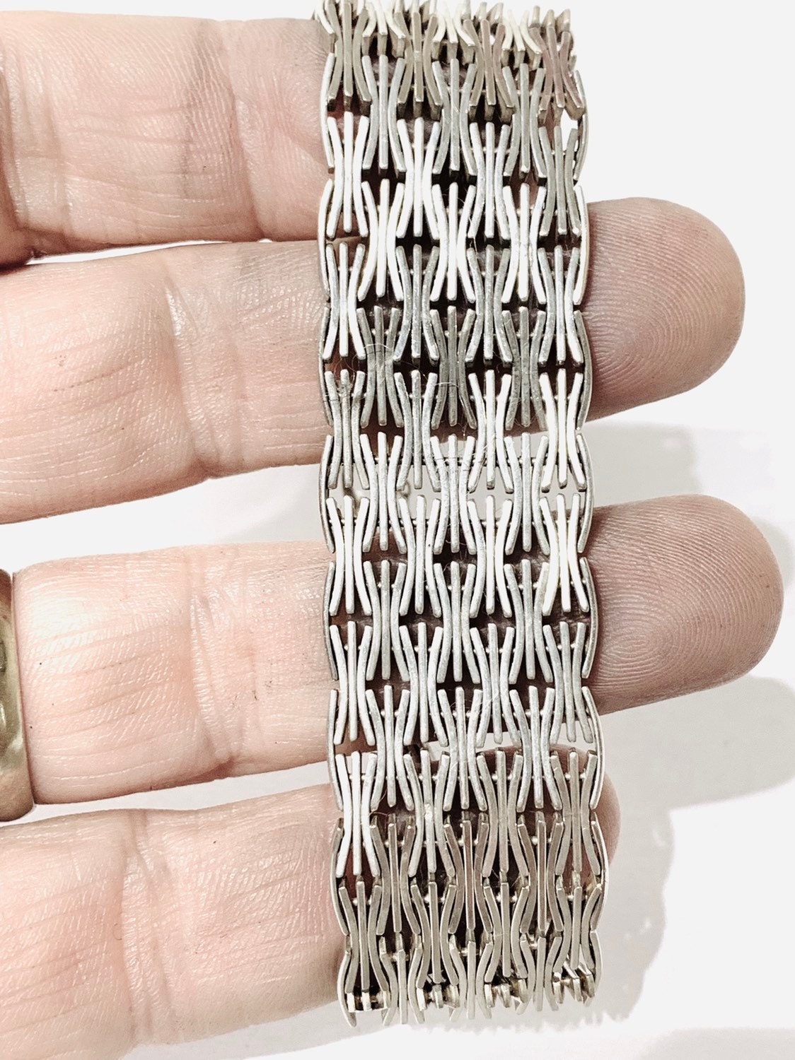 Superb heavy vintage sterling silver padlock bracelet - hallmarked ...