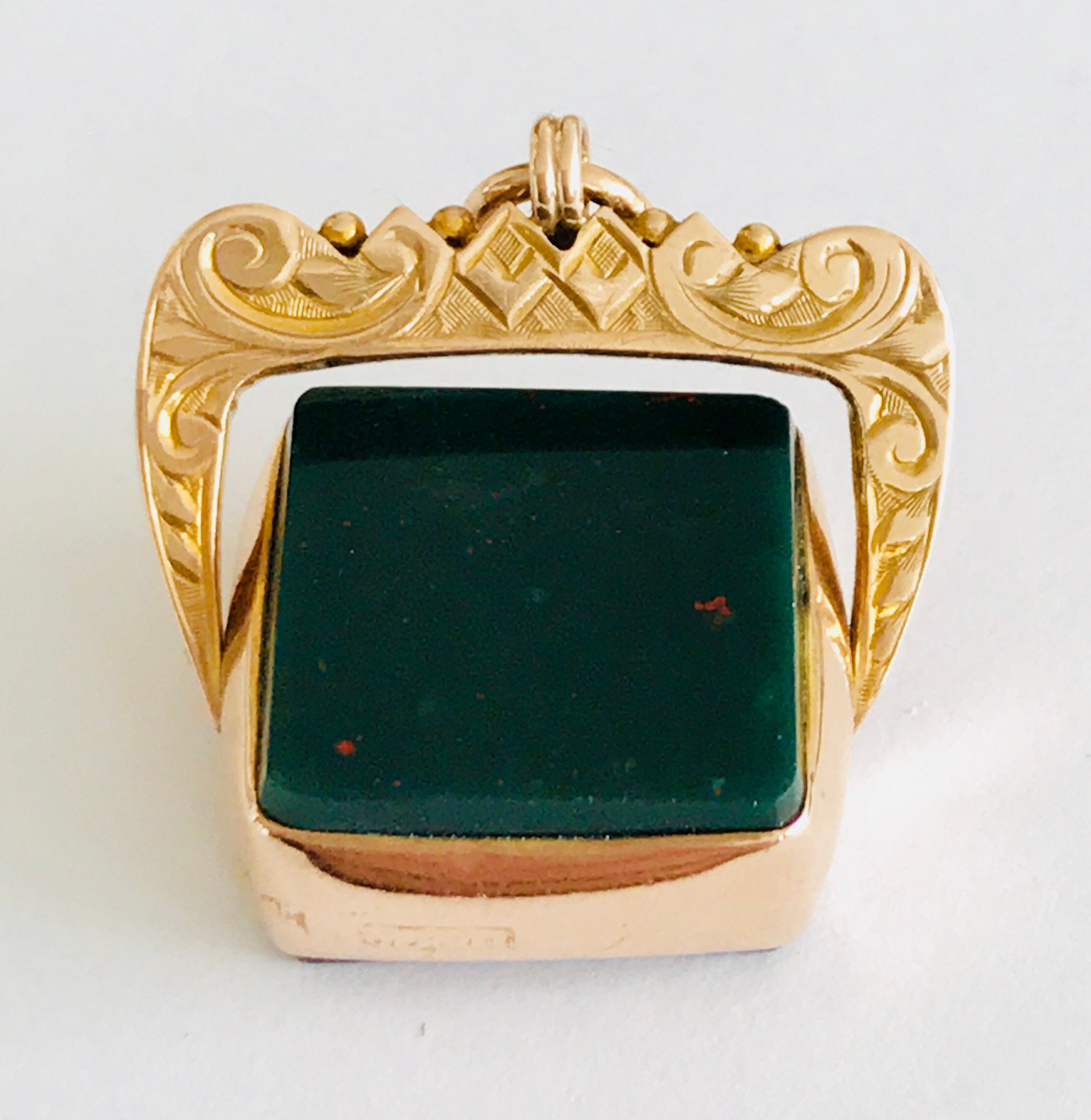 Fabulous antique 9ct rose gold Bloodstone & Carnelian spinning fob ...