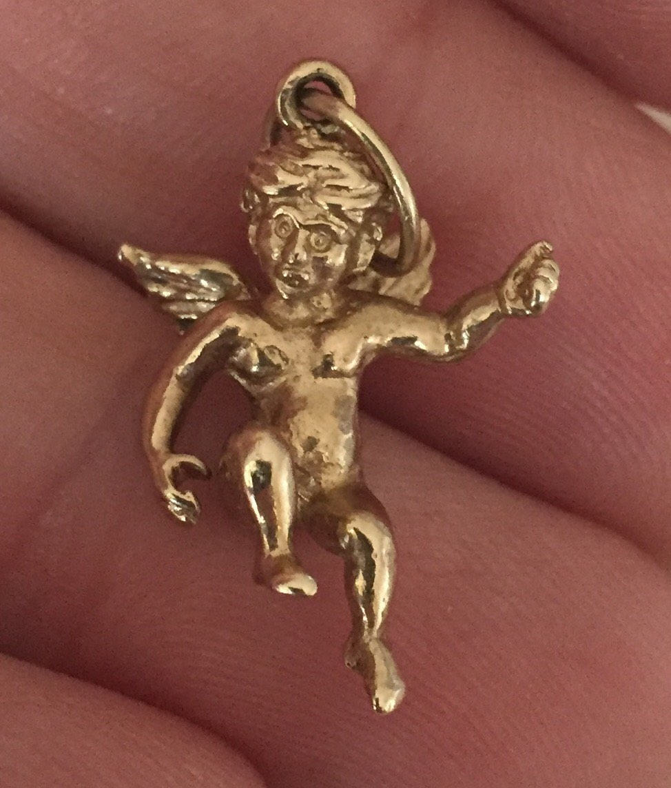 Stunning vintage 9ct gold Cherub charm - 1978 **Reserved for Sue*