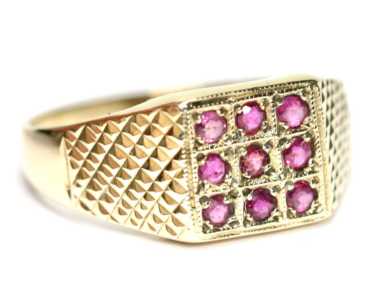 Stunning vintage 9ct gold Men's Ruby signet ring - Birmingham 1989 ...