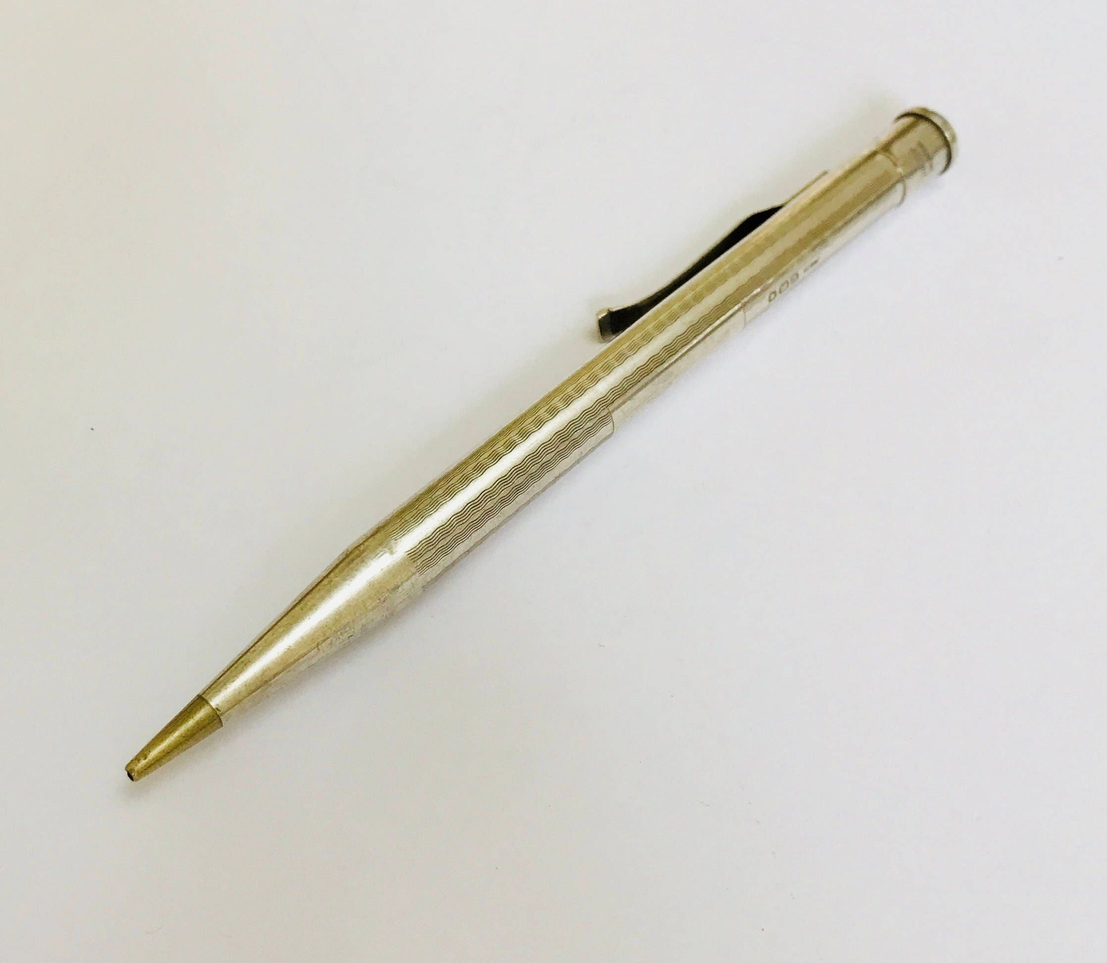 Superb antique sterling silver propelling pencil - London 1946