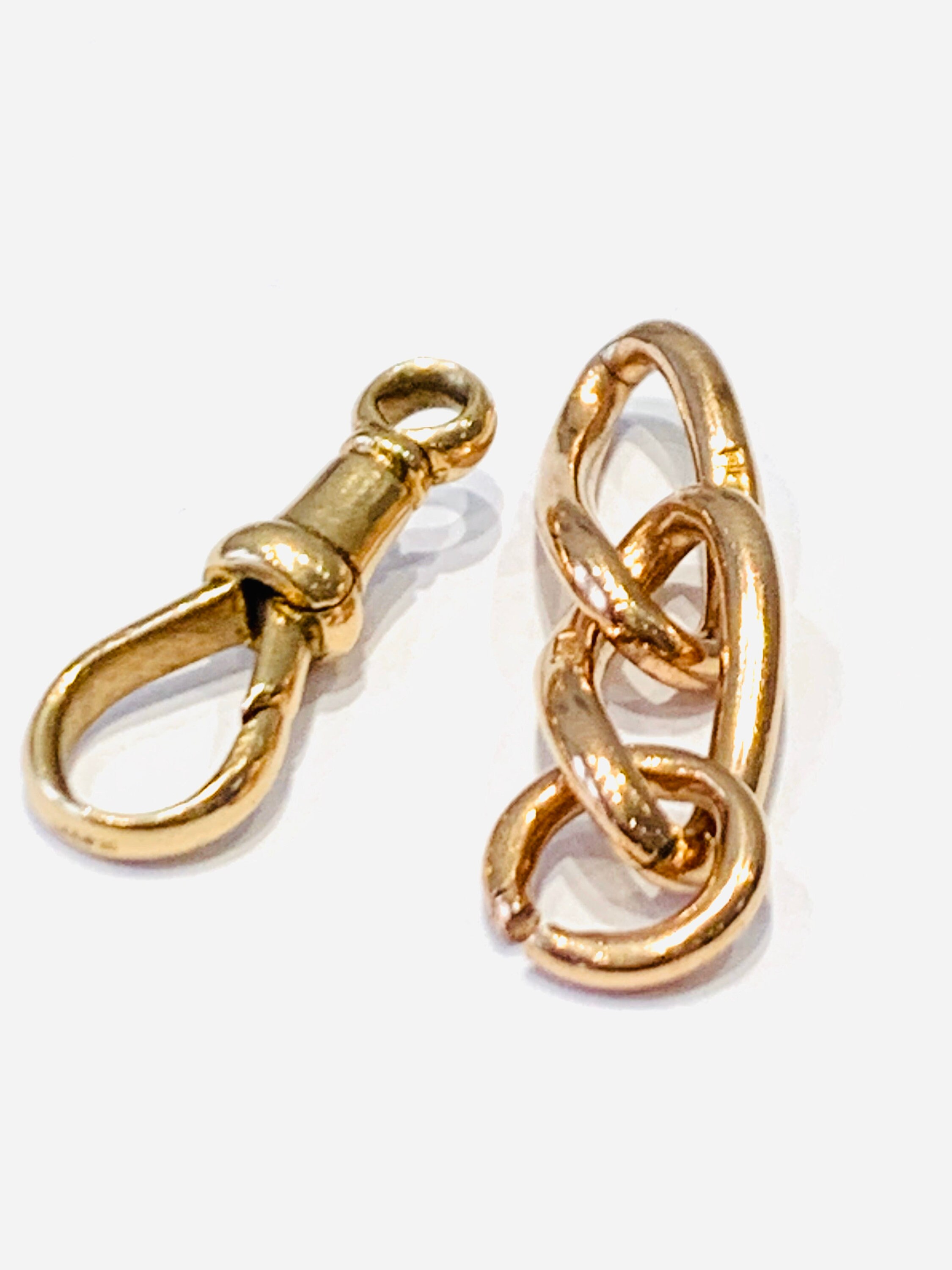 Superb antique 9ct gold Albert dog clip fastener - fully hallmarked - 24mm