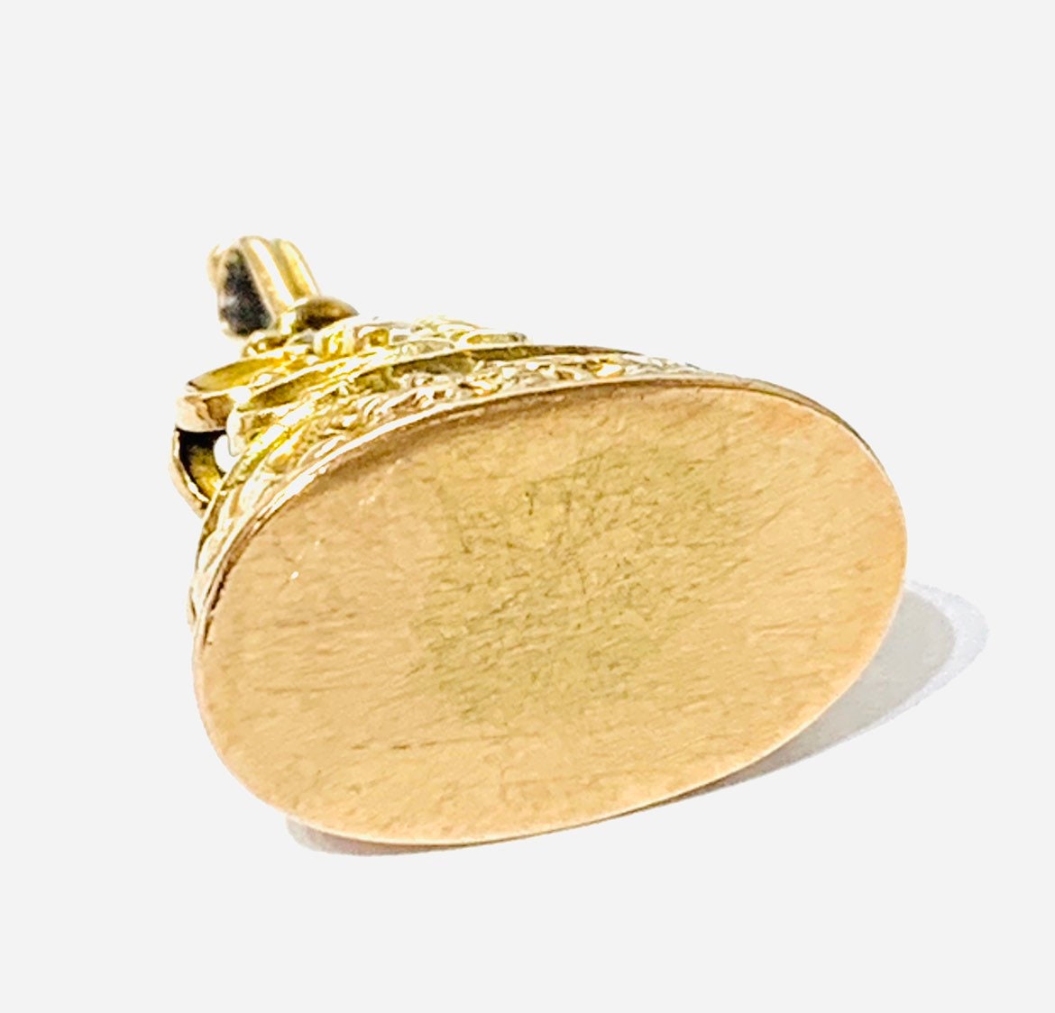Stunning ornate vintage 9ct yellow gold fob pendant - London 1963