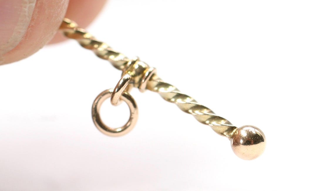 Antique 9ct Gold Barley Twist T- Bar Pendant - 30mm - Etsy