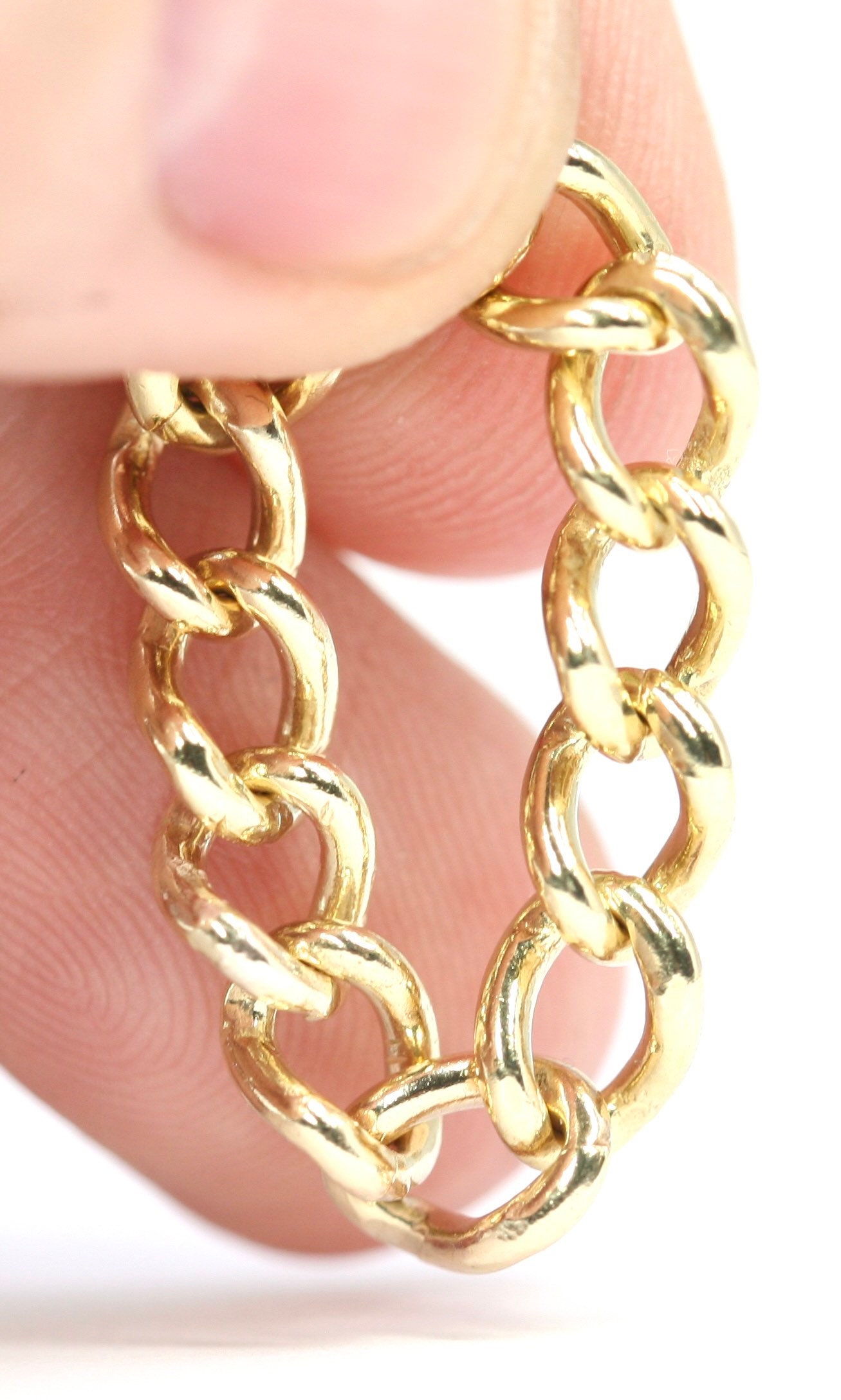 Superb antique 9ct yellow gold Albert chain link rings - all links ...