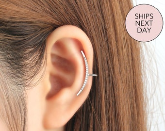 Ear Cuff No Piercing Non Pierced Ear Jacket Cubic Zirconia | Etsy