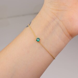 May Birthstone, Birthstone Bracelet, Emerald Bracelet, Bridesmaid Gift ...