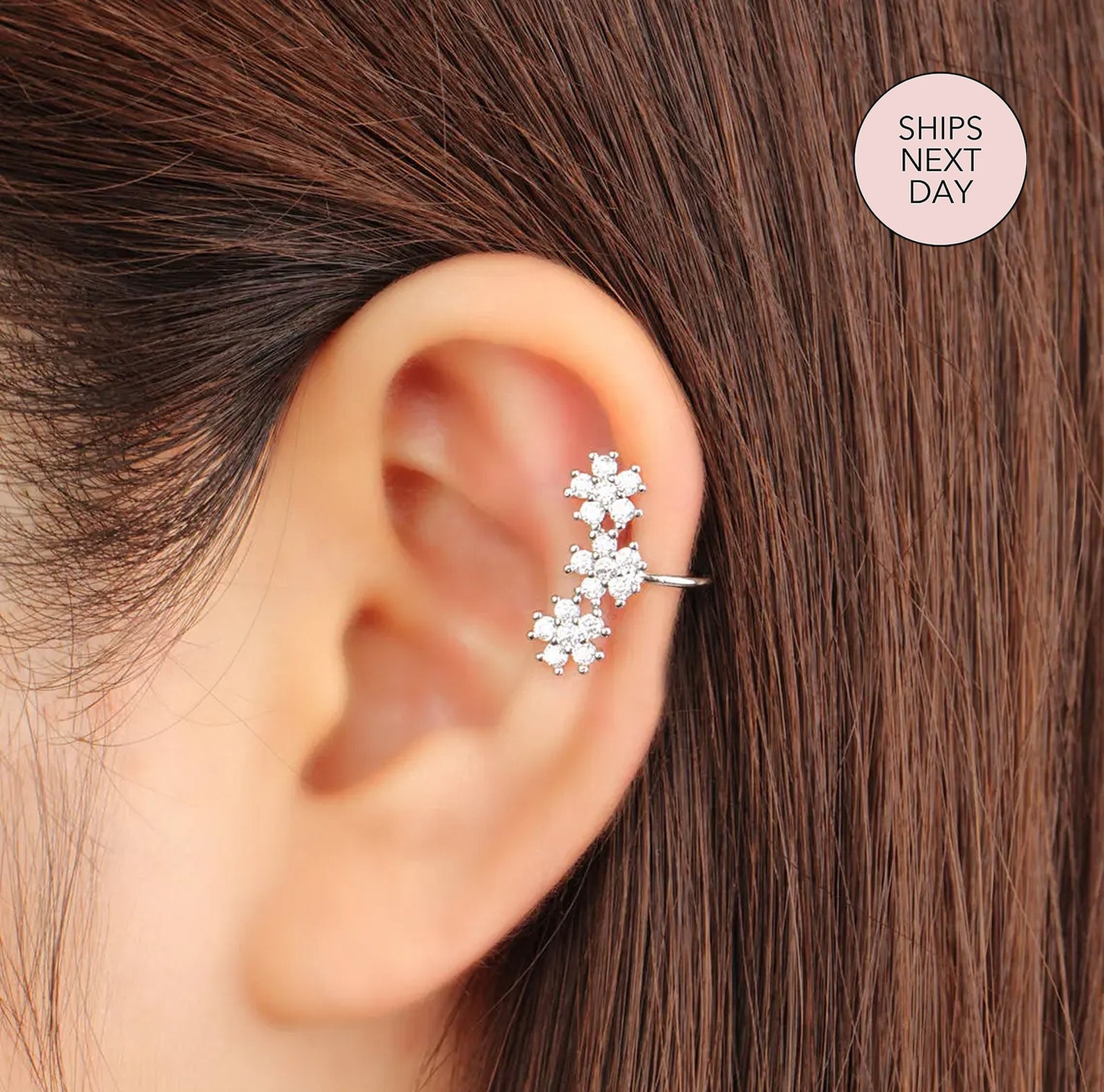 Ear Cuff No Piercing Non Pierced Ear Jacket Cubic Zirconia - Etsy