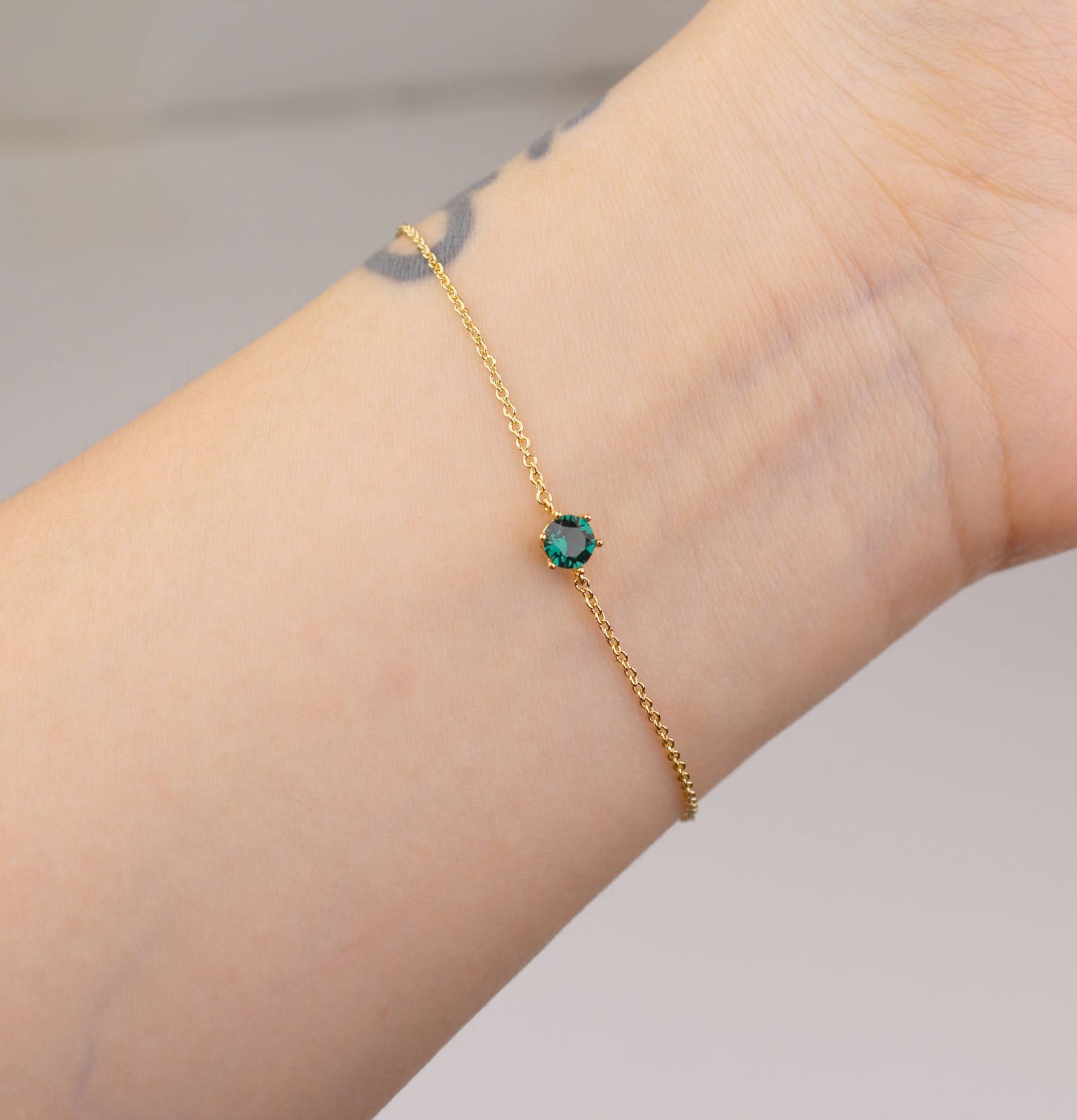 May Birthstone Birthstone Bracelet Emerald Bracelet Green - Etsy