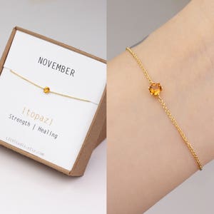 November Birthstone Birthstone Bracelet Bridesmaid Gift - Etsy