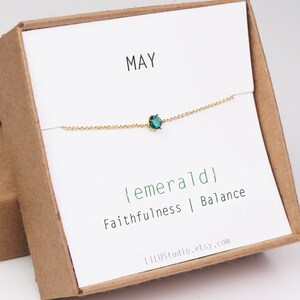 May Birthstone, Birthstone Bracelet, Emerald Bracelet, Bridesmaid Gift ...