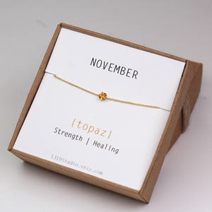 November Birthstone Birthstone Bracelet Bridesmaid Gift - Etsy