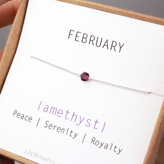 Birthstone Jewelry Birthstone Bracelet February Birthstone | Etsy