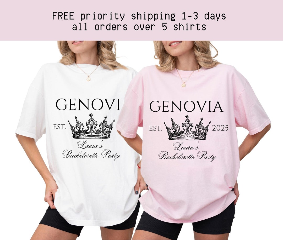Bachelorette Party Genovia Princess Tshirts, Wedding Party Tops ...