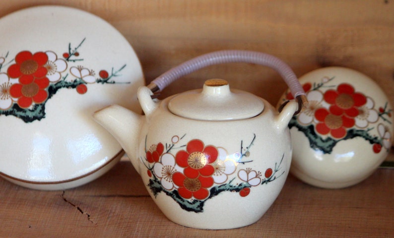 Vintage Made in Japan Plum Blossom Miniature Tea Pot Tea Leaf - Etsy