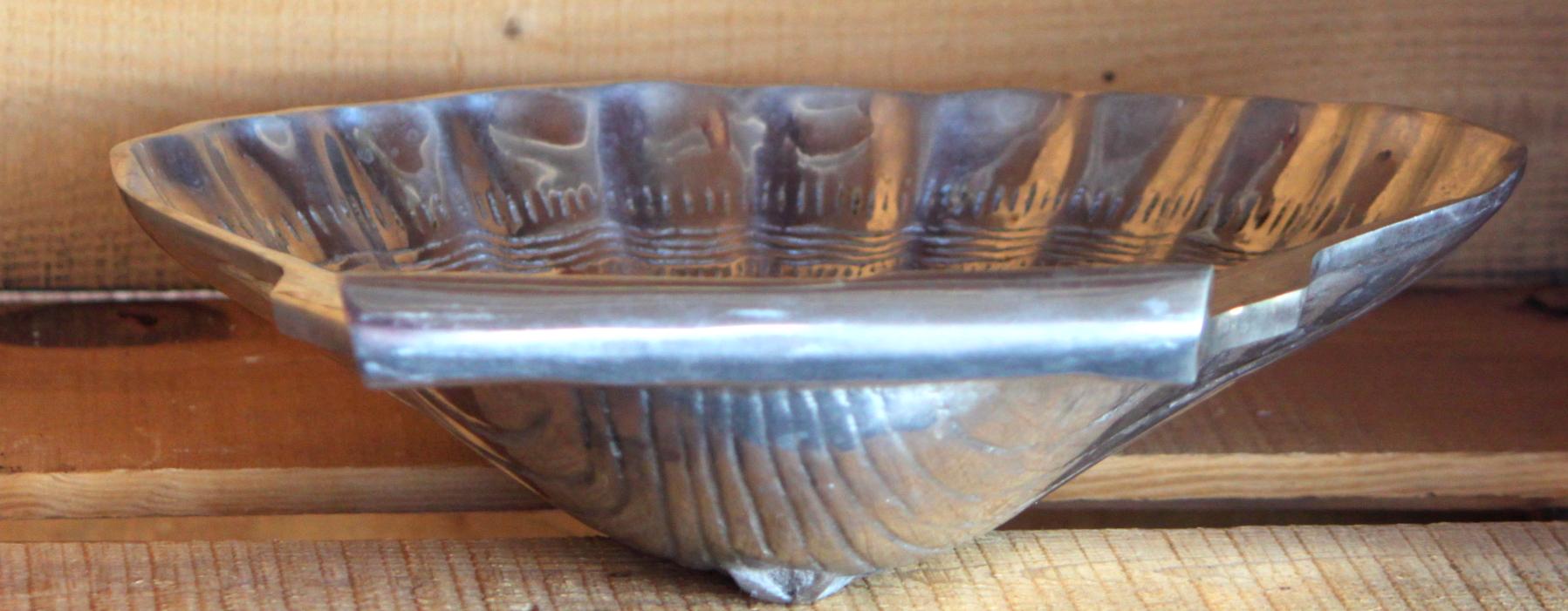 Large Pewter Scallop Shell Seafood Serving Bowl Beach Nautical Decor - Etsy