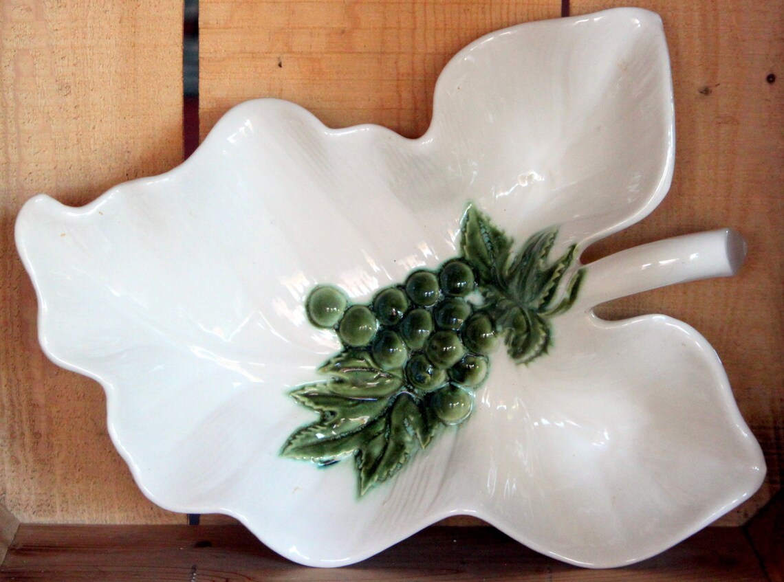 1950s Hull Art Pottery Console Dish Tuscany Grape Leaf Motif - Etsy