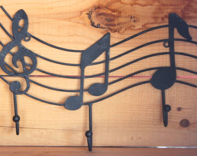 Vintage Musical Notes Wall Art Metal Hanging Peg Rack - Etsy