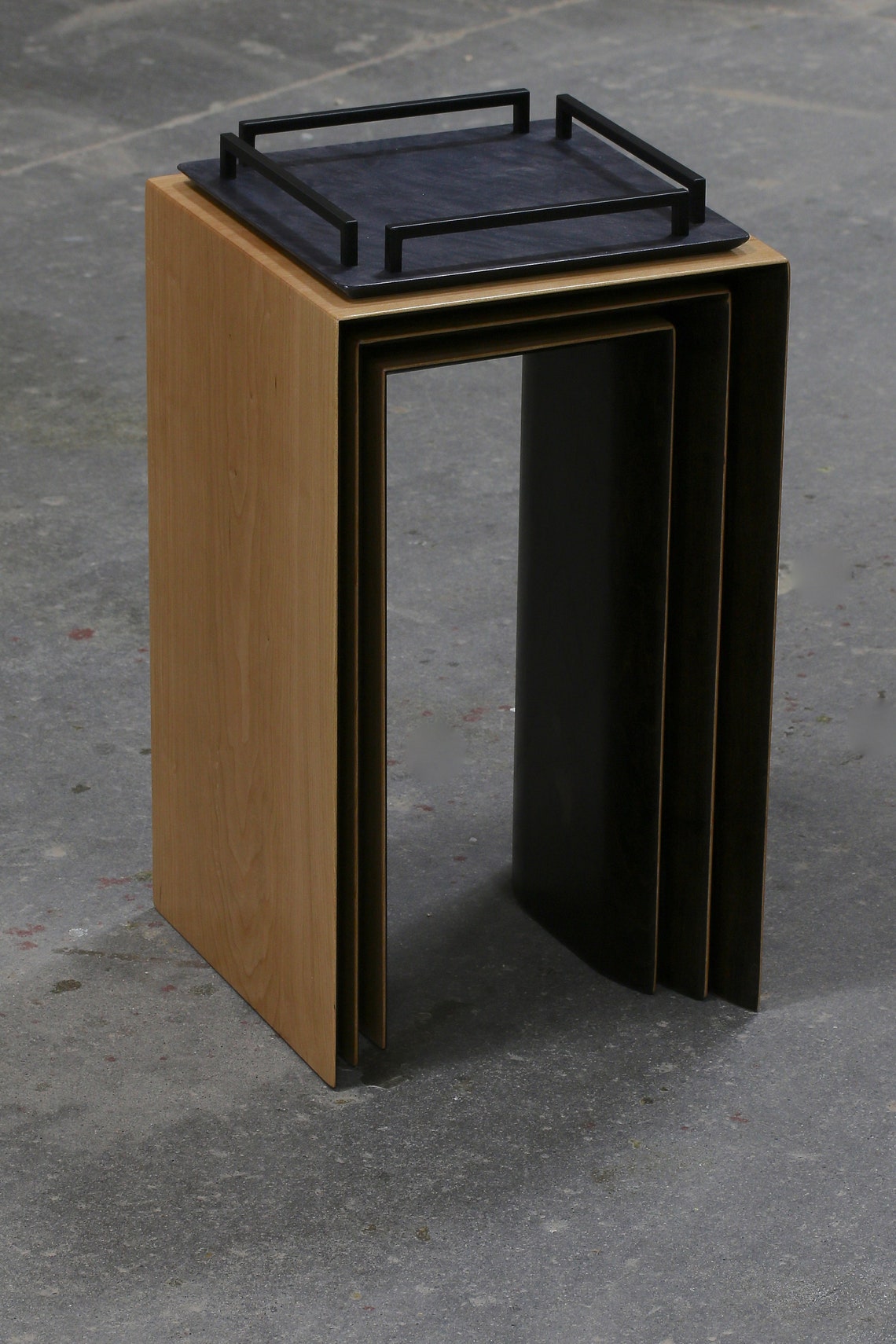 Cherry Nesting Tables With Serving Tray - Etsy