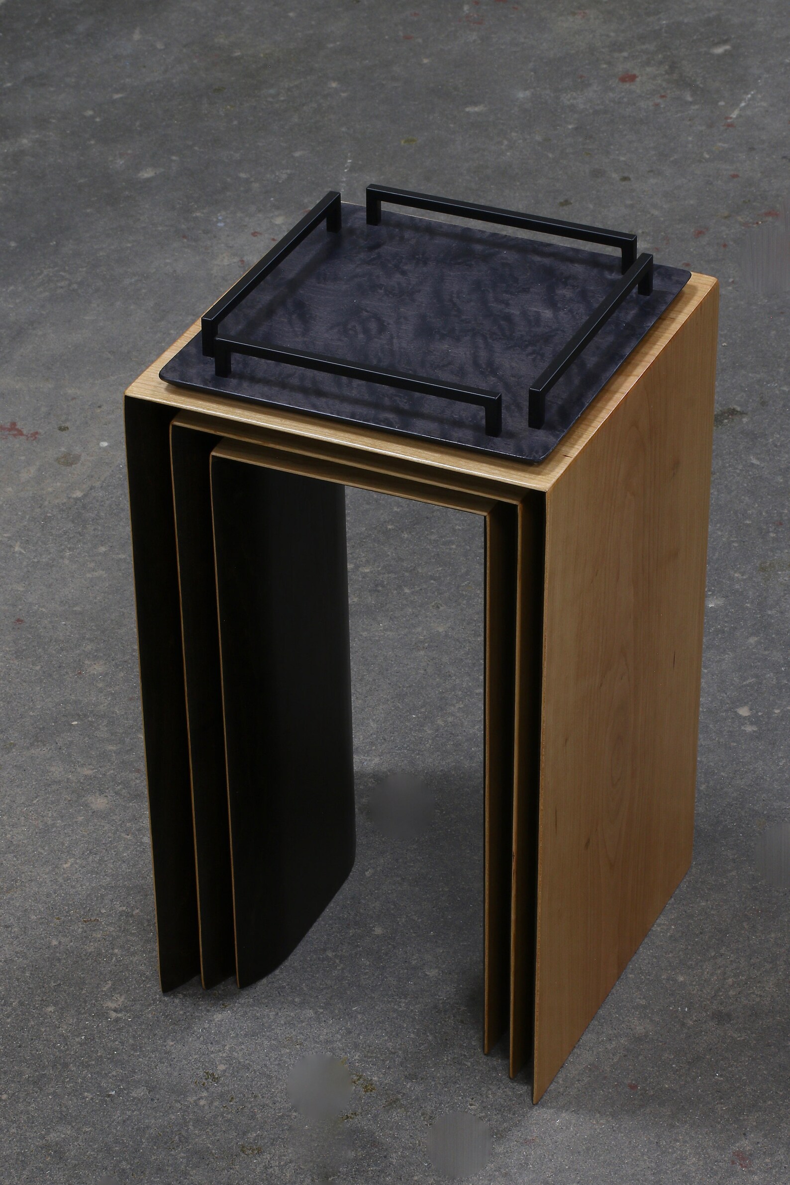 Cherry Nesting Tables With Serving Tray - Etsy