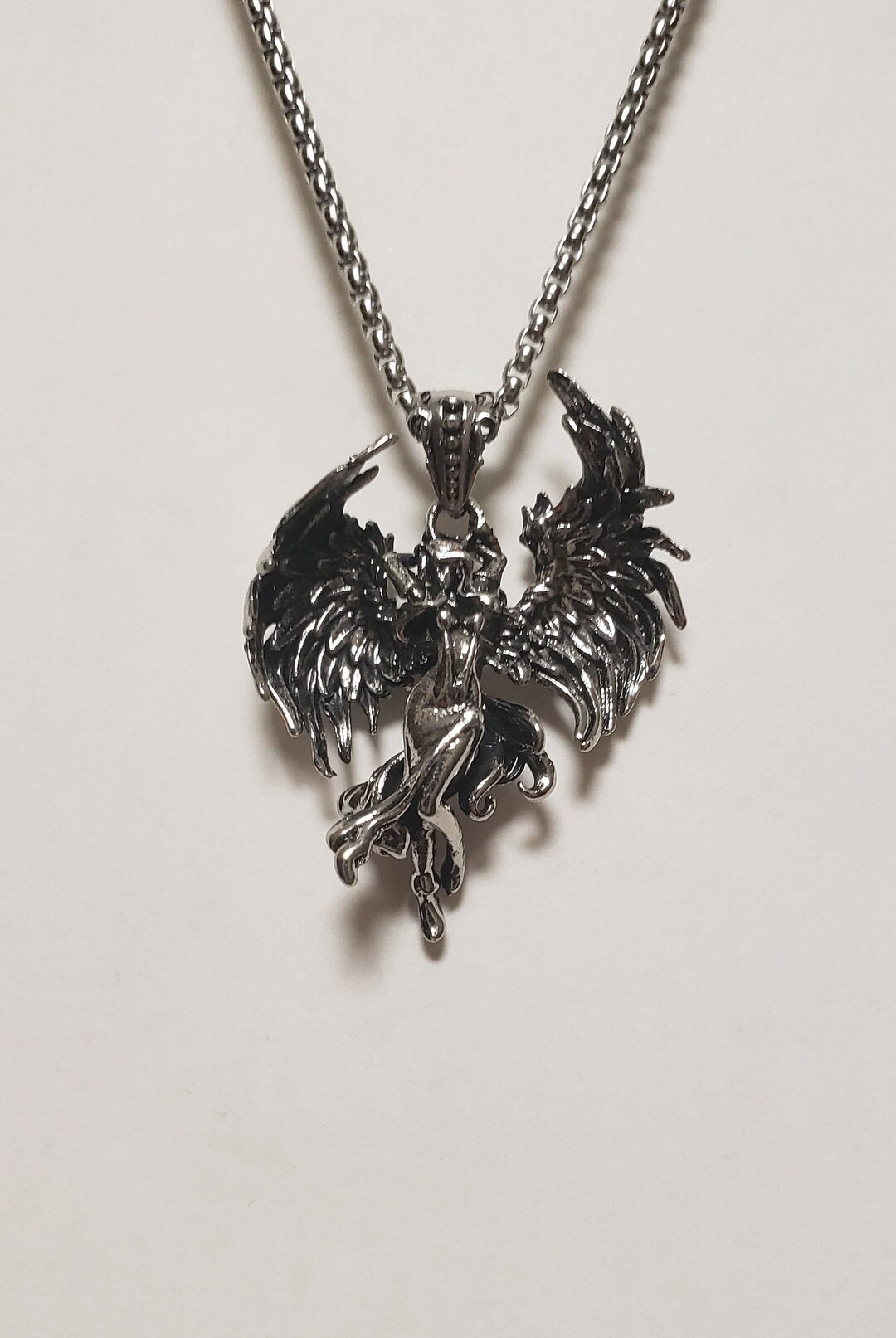 Mythical Fallen Angel Goddess Necklace Braided Rope ?OR? 3mm Box ...