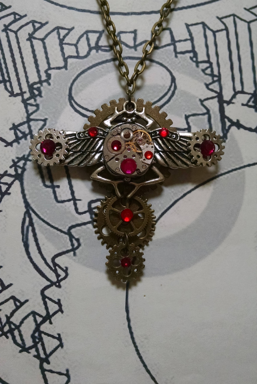 Steampunk Geared Beetle Bug, (chain Can Be Made Longer With No Extra ...