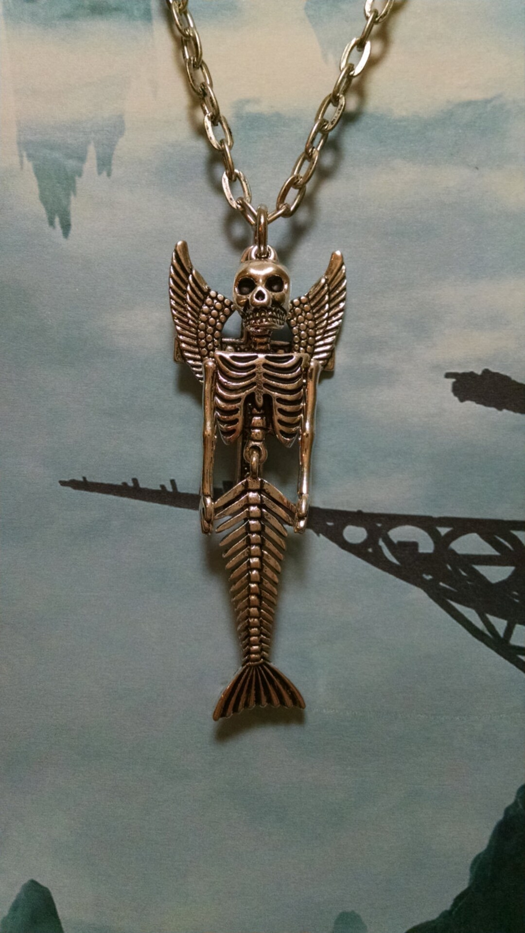 Mermaid Angel Skeleton Necklace - Etsy