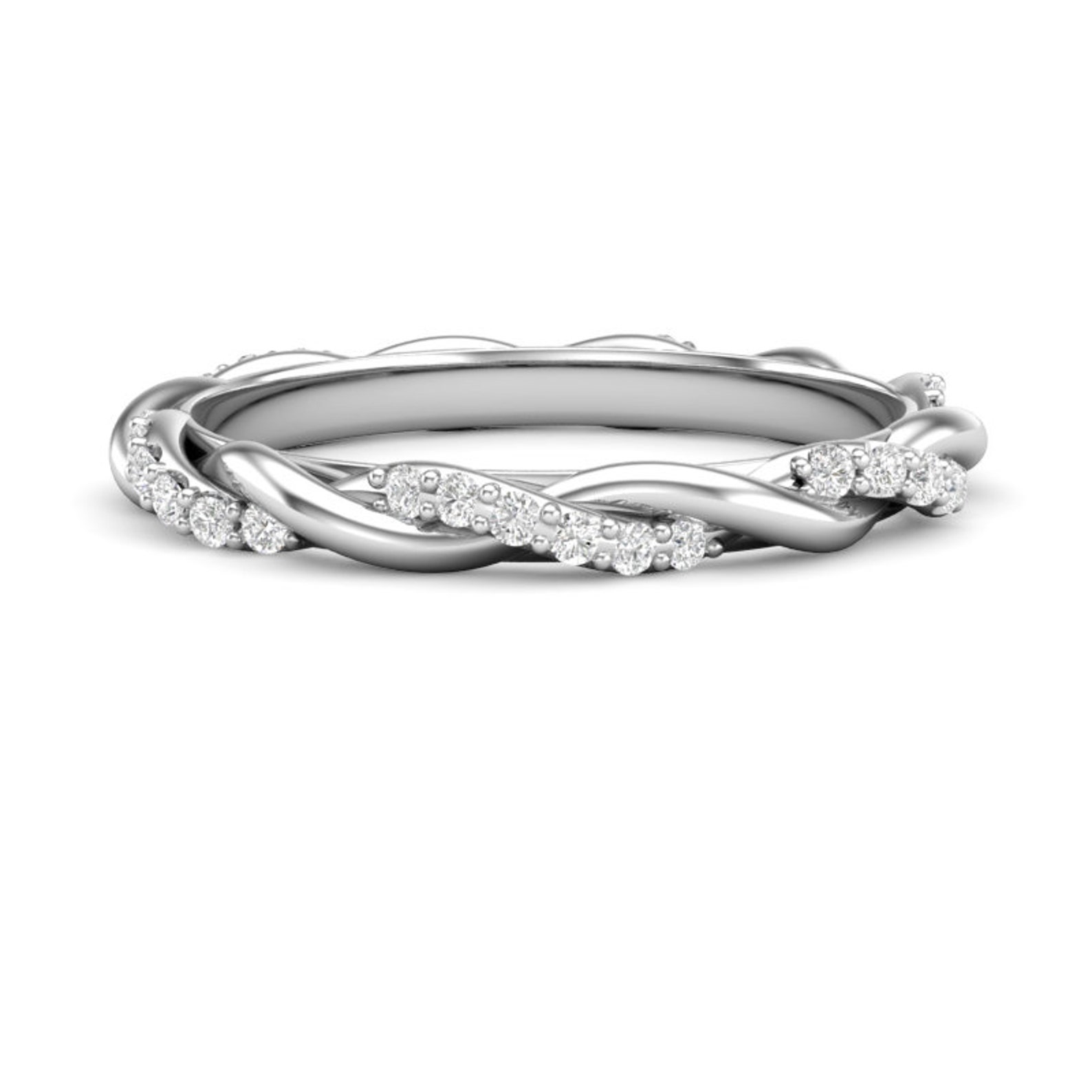 White Gold Infinity Band Eternity Band Diamond Band Twist | Etsy