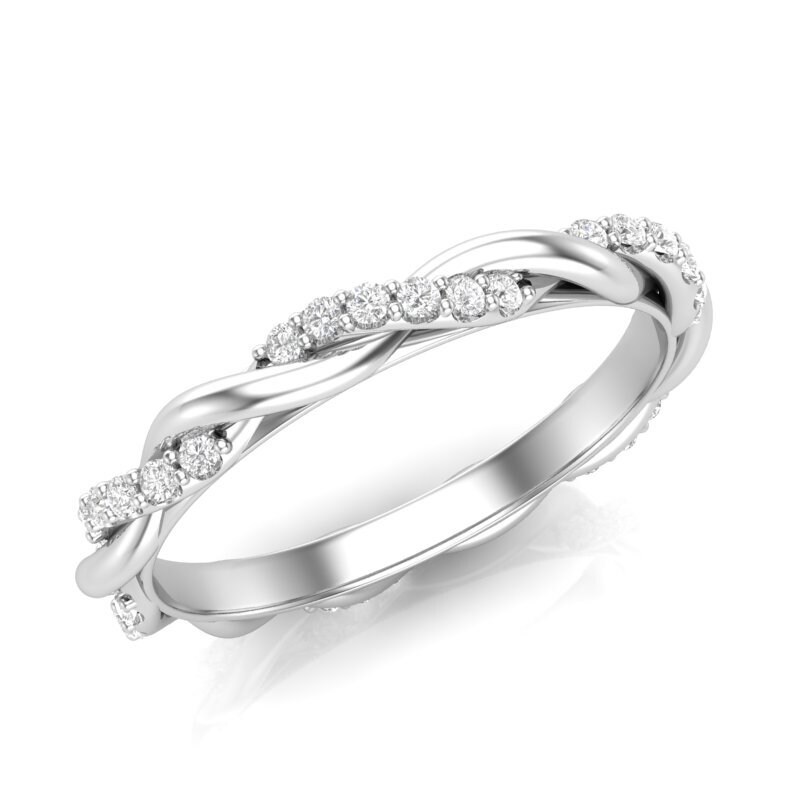 White Gold Infinity Band Eternity Band Diamond Band Twist | Etsy