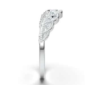 Vintage Style Engraved Wedding Band V Pointed Wedding Ring - Etsy