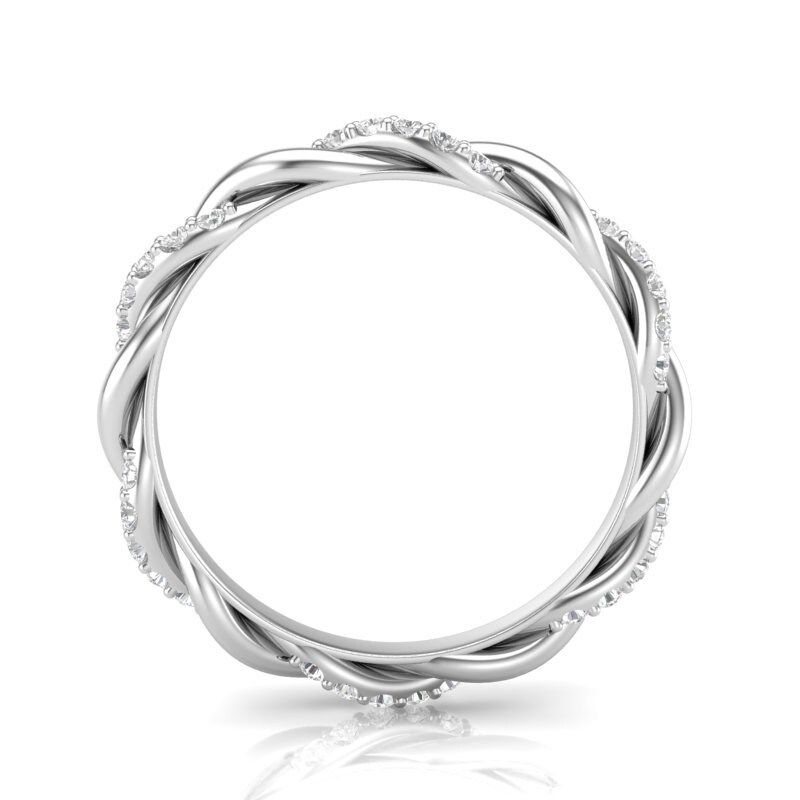 White Gold Infinity Band Eternity Band Diamond Band Twist | Etsy