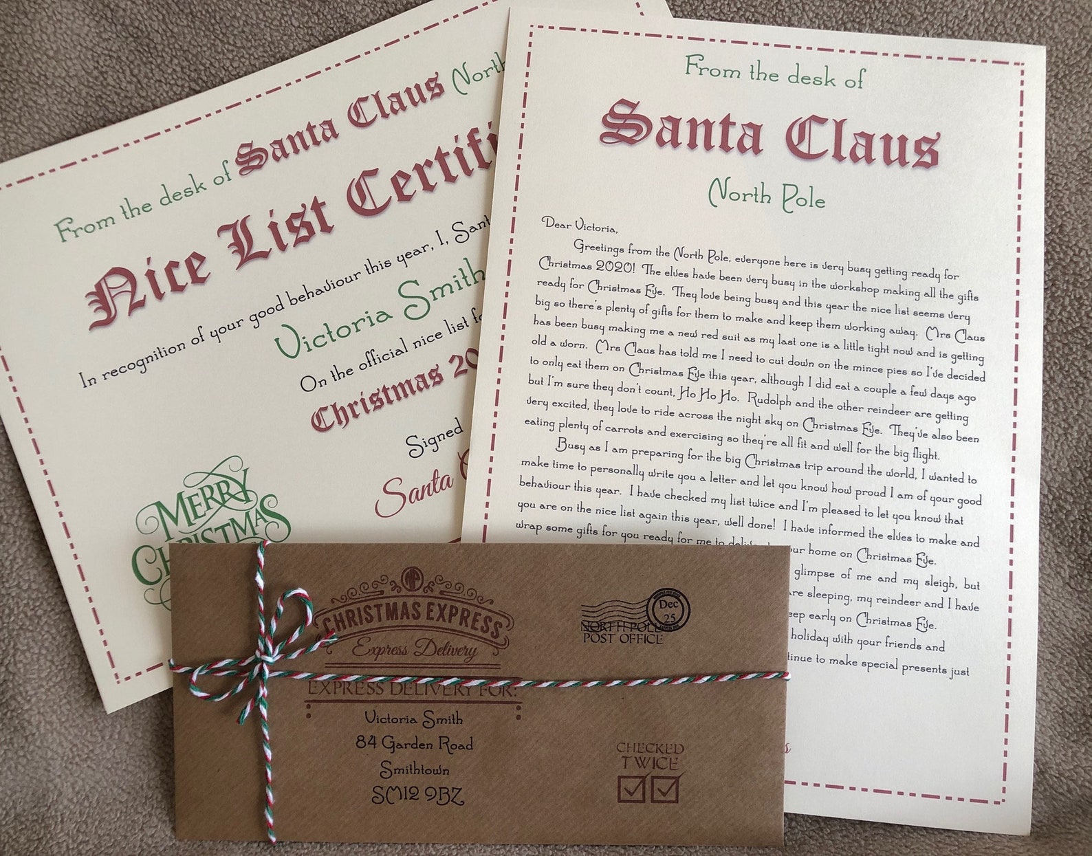 Personalised Vintage Letter From Santa Father Christmas & Nice - Etsy