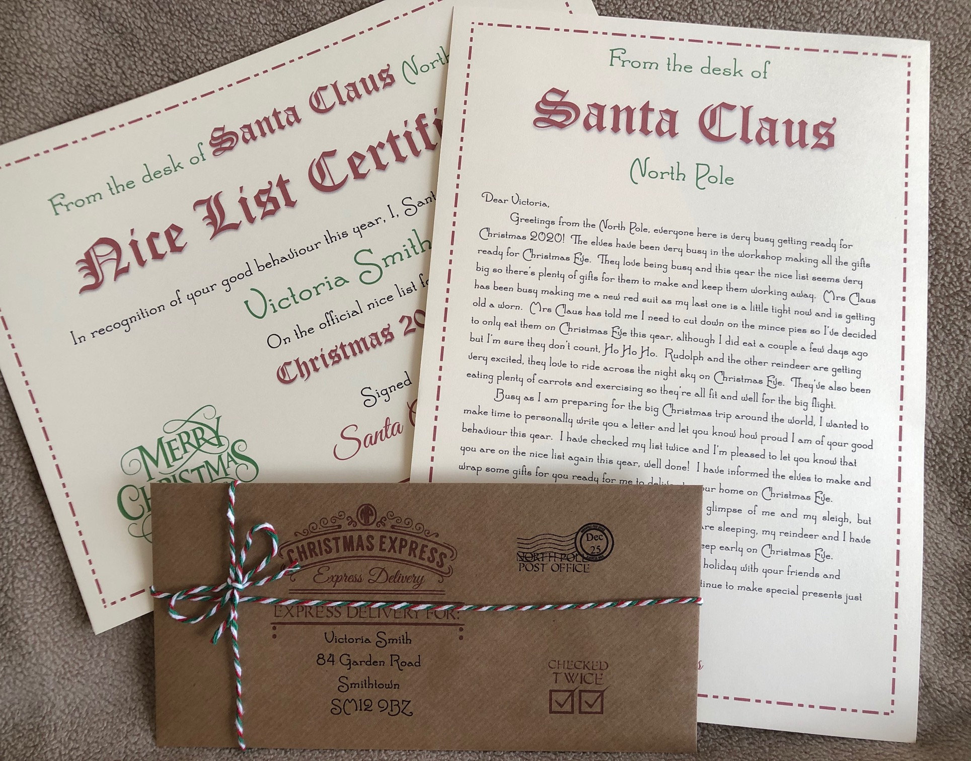 Personalised Vintage Letter From Santa Father Christmas & Nice - Etsy