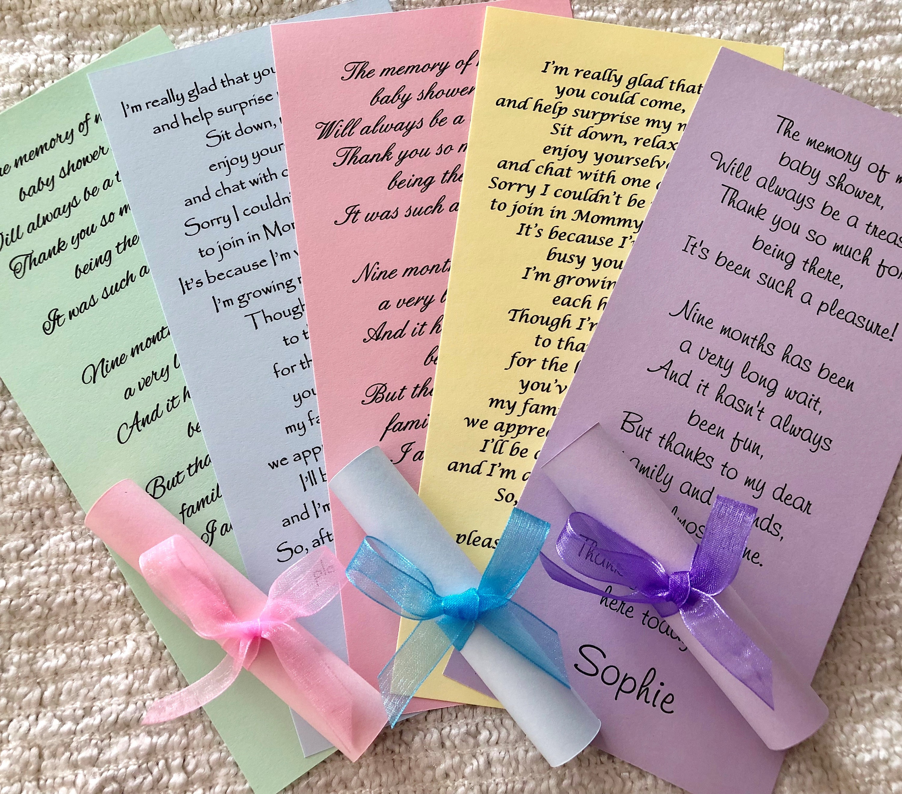 Surprise Baby Shower Thank You Notes