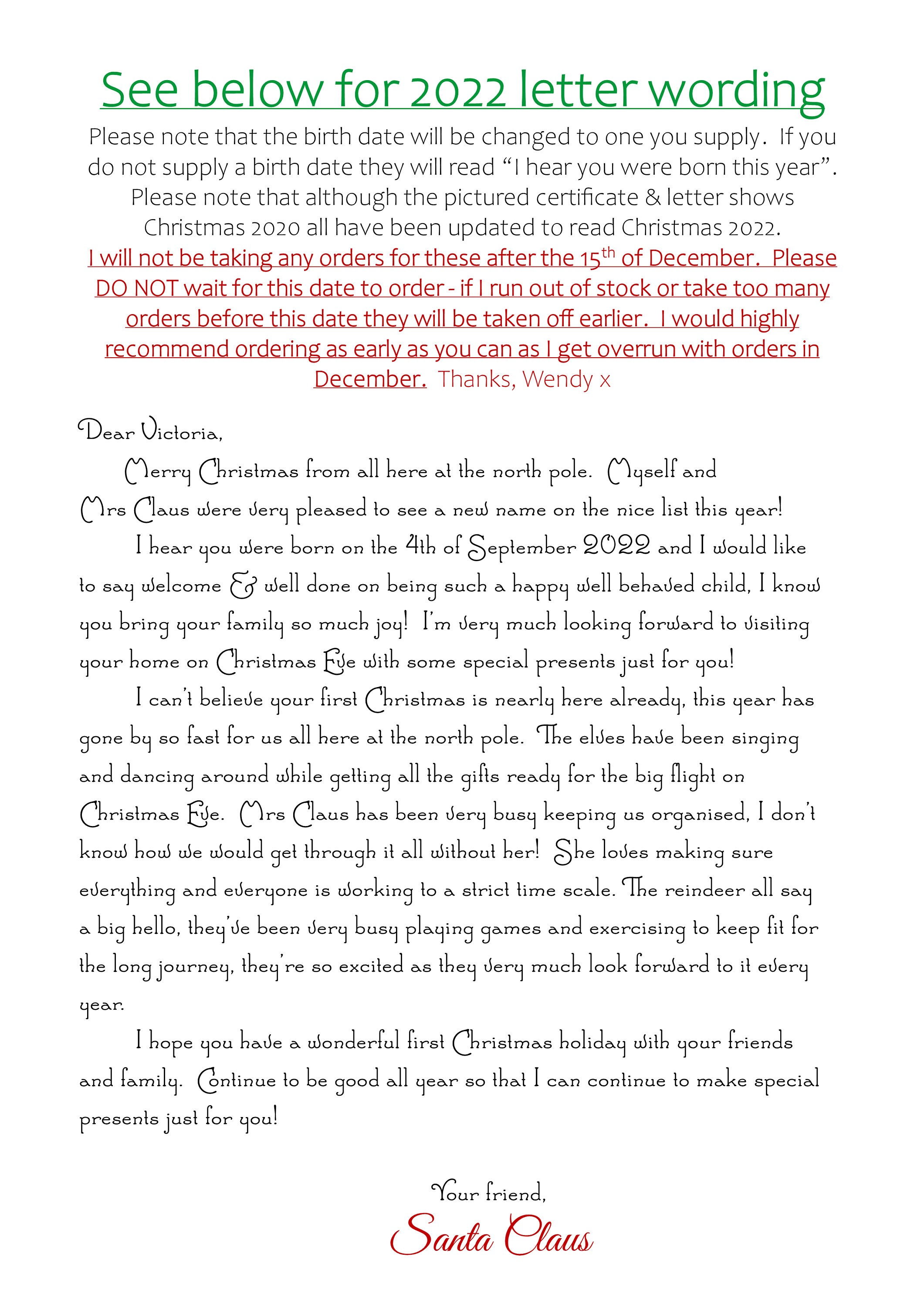 Personalised Vintage Baby's First Christmas Letter From - Etsy UK