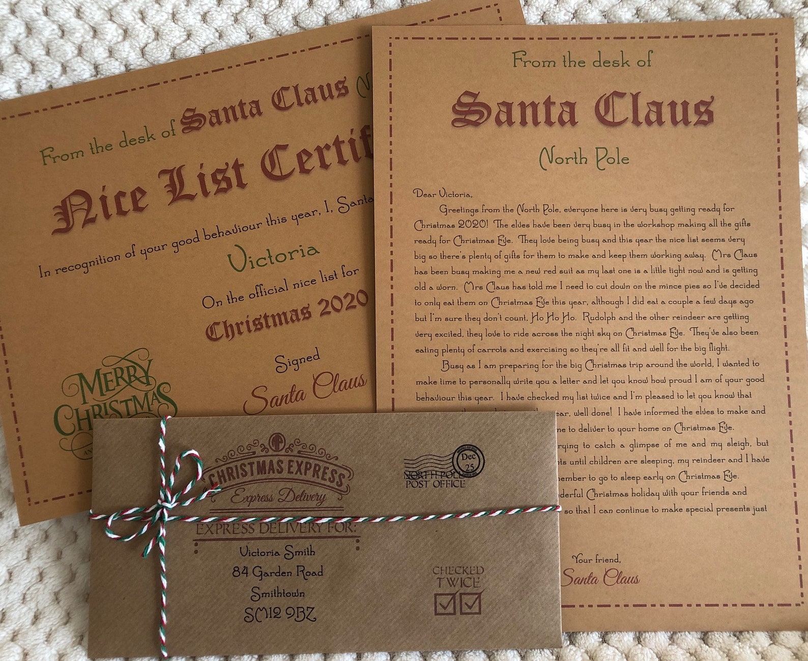 Personalised Vintage Letter From Santa Father Christmas & Nice - Etsy UK