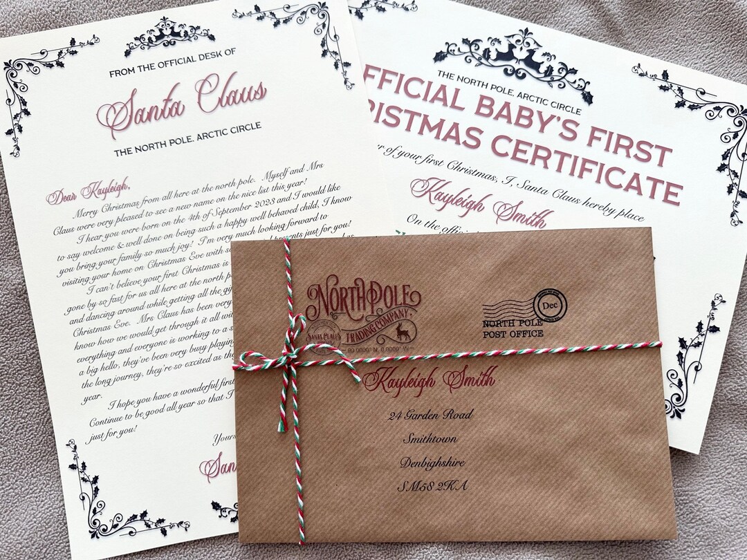 Personalised Baby's First Christmas Letter From Santa Father Christmas ...