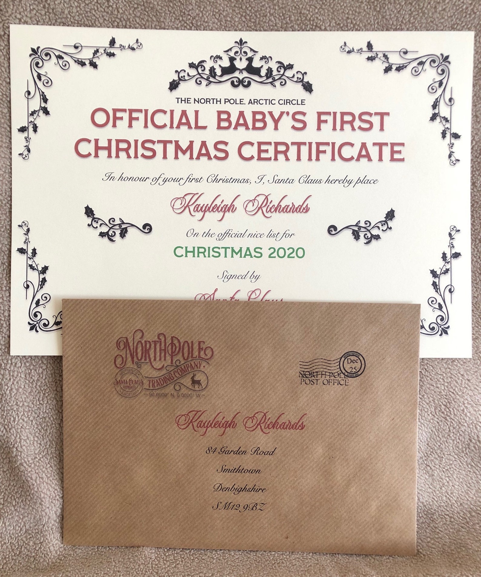 Personalised Baby's First Christmas Letter From Santa - Etsy UK