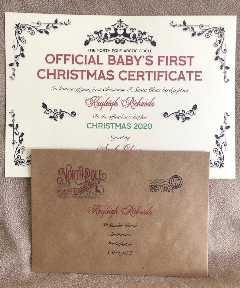 Personalised Baby's First Christmas Letter From Santa - Etsy UK