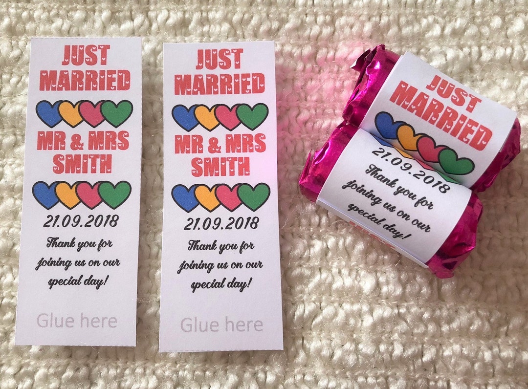 Personalised Mini Love Heart Sweet Wrappers Only Wedding Favours Gift ...