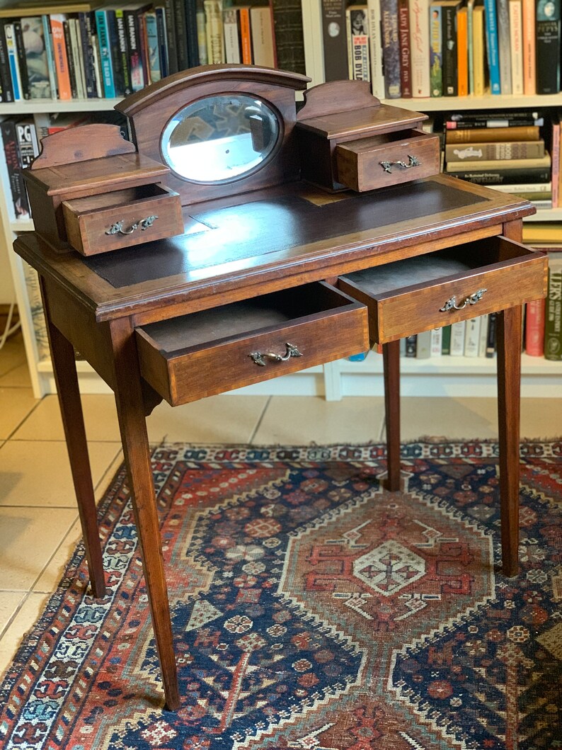 An Inlaid Mahogany Edwardian Writing Table or Desk - Etsy UK